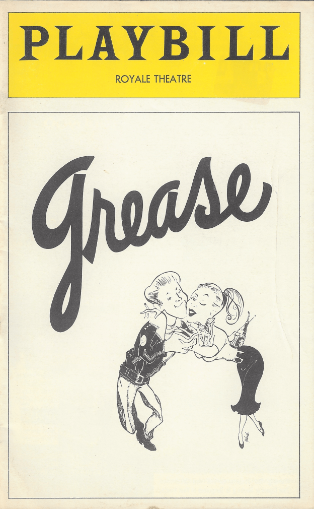 Grease Playbill – Royale Theatre – Footlight